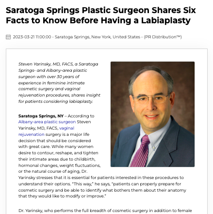 Saratoga Springs Plastic Surgeon Shares 6 Labiaplasty Facts About ...